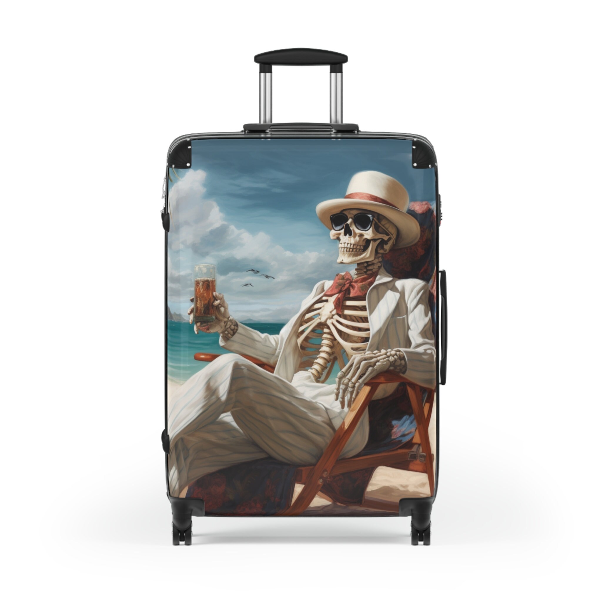 Suitcase Gothic Vacation Luggage Cool Skeleton on Luggage. - Etsy