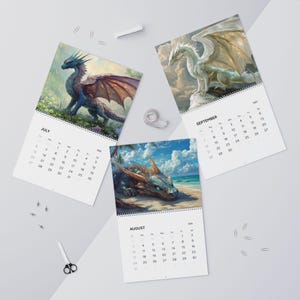 2025 Dragon Calendar Wall Calendars, Monthly Dragon Images, Bonus ...