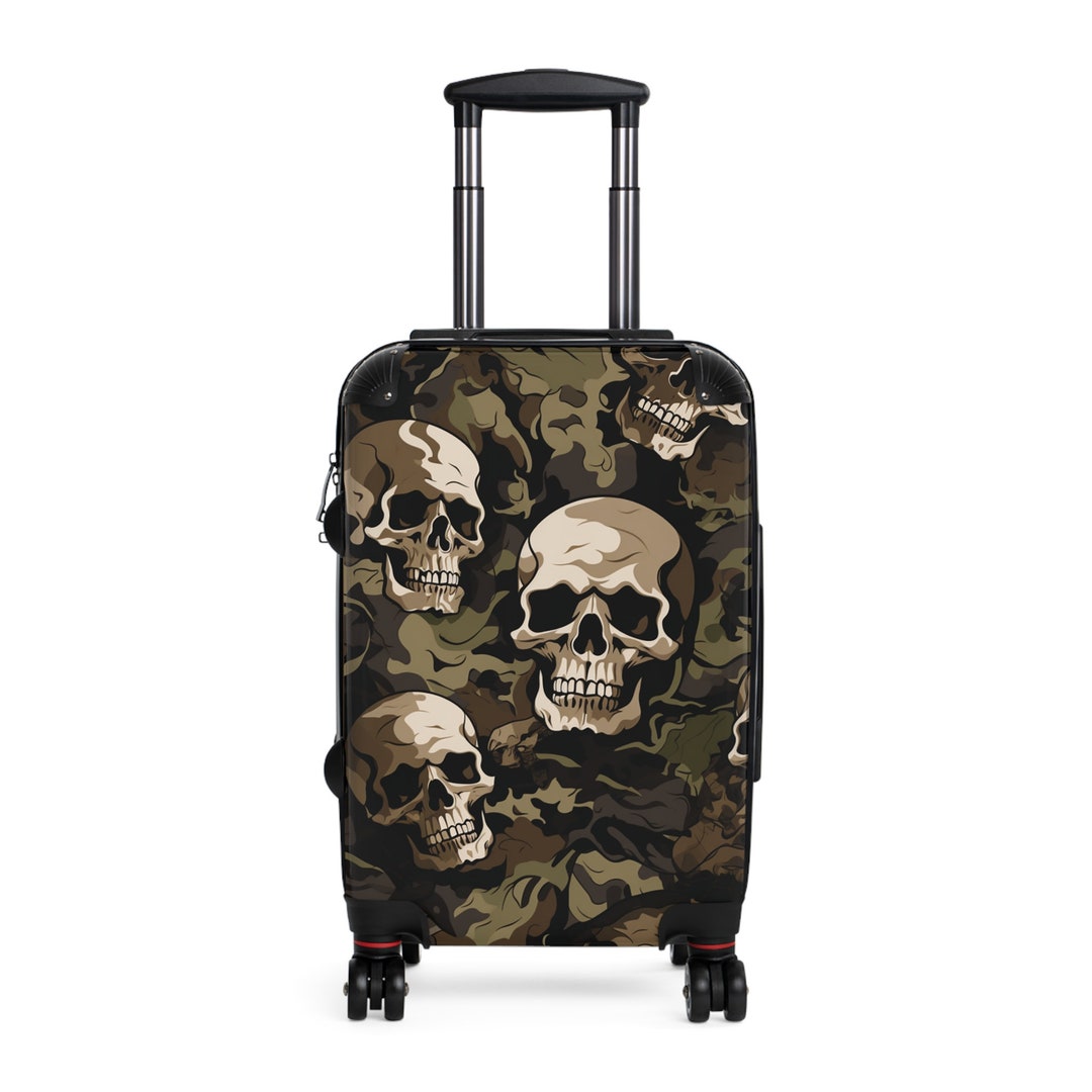 Suitcase Camo and Skulls Luggage. Gothic Military Cool - Etsy