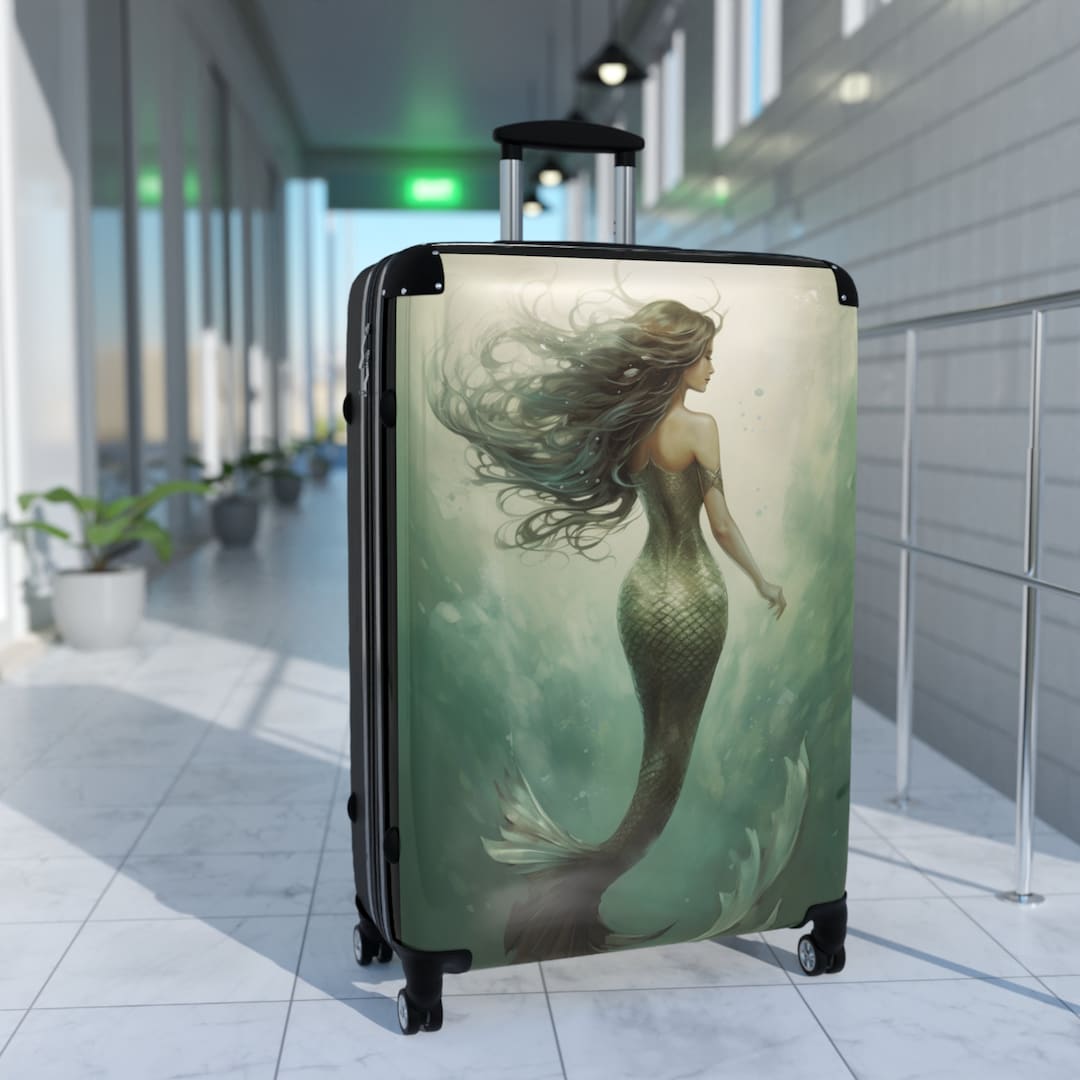 Mermaid Suitcase Fabulous Luggage With a Mermaid 3 Sizes - Etsy
