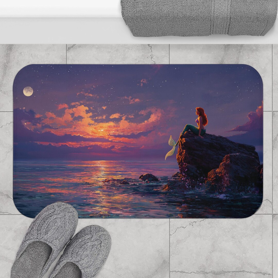 Mermaid Bath Mat, Coastal Decor, Ocean-themed Rug, Nautical Gift ...