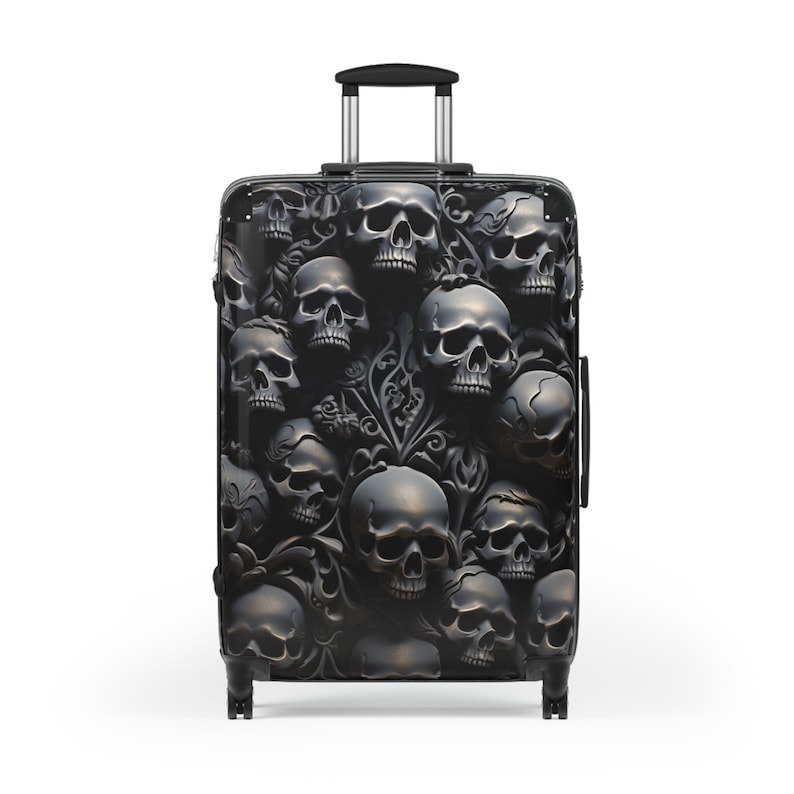 Dark Skull Suitcase. Gothic Luggage. Suitcase With Skulls. Luggage for ...