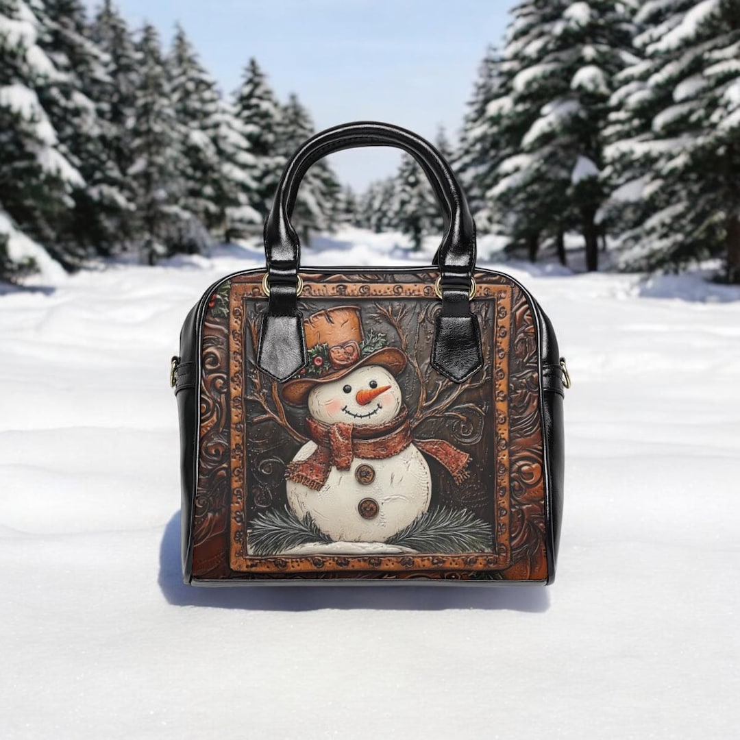Snowman Shoulder Handbag - Holiday Winter Purse, Cute Christmas Snowman ...