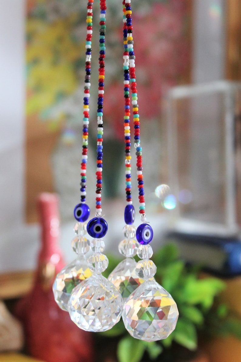 8" Seed Bead Mix Strand Suncatcher Crystal - Evil Eye - Etsy