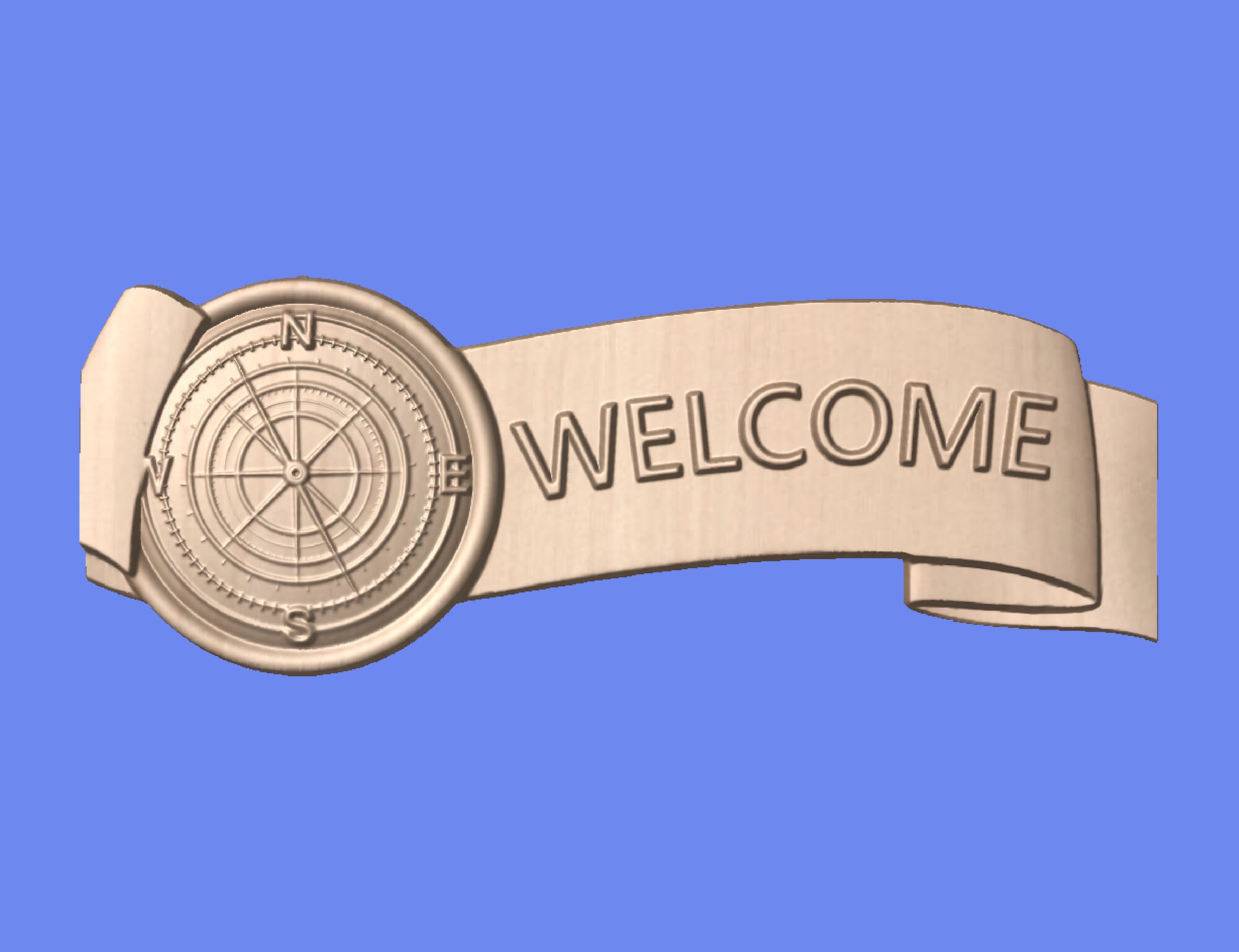 Welcome Compass Sign 3D STL Model for CNC Routers & 3D Printers - Etsy