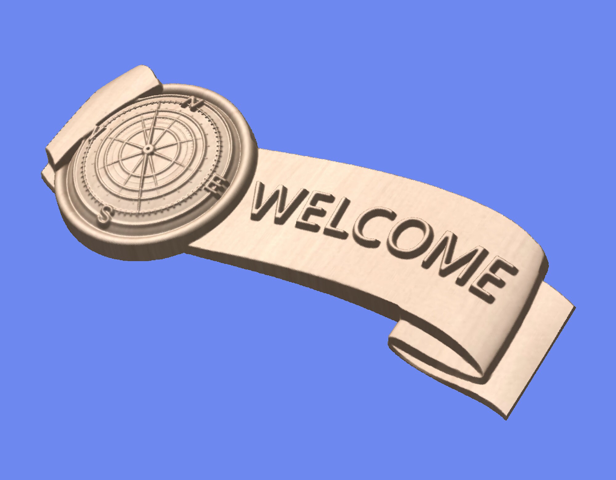 Welcome Compass Sign 3D STL Model for CNC Routers & 3D Printers - Etsy