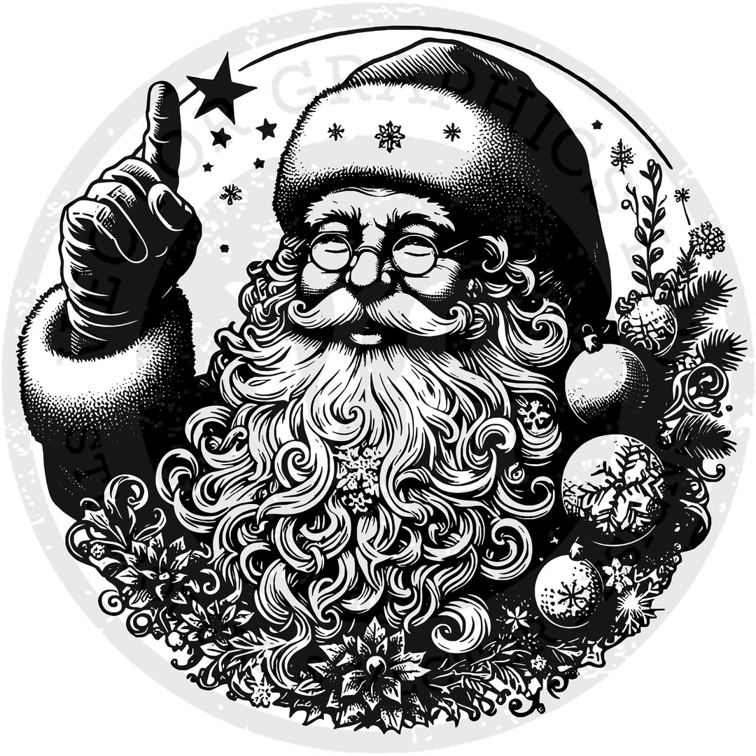 Christmas Santa Claus Silhouette SVG: Detailed and Scalable Christmas ...