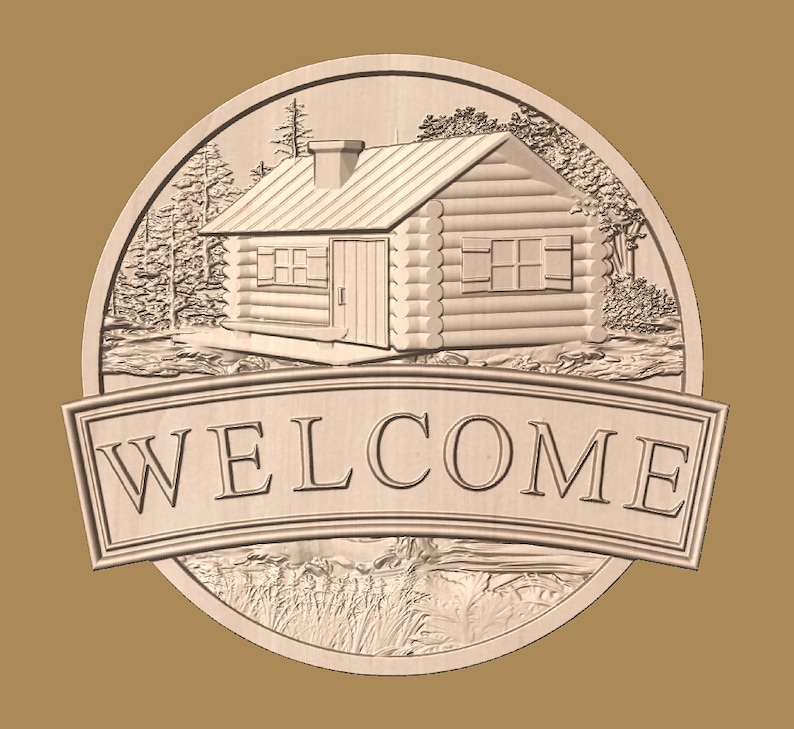Welcome Cabin Sign 3D STL Model for CNC Routers & 3D Printers - Etsy