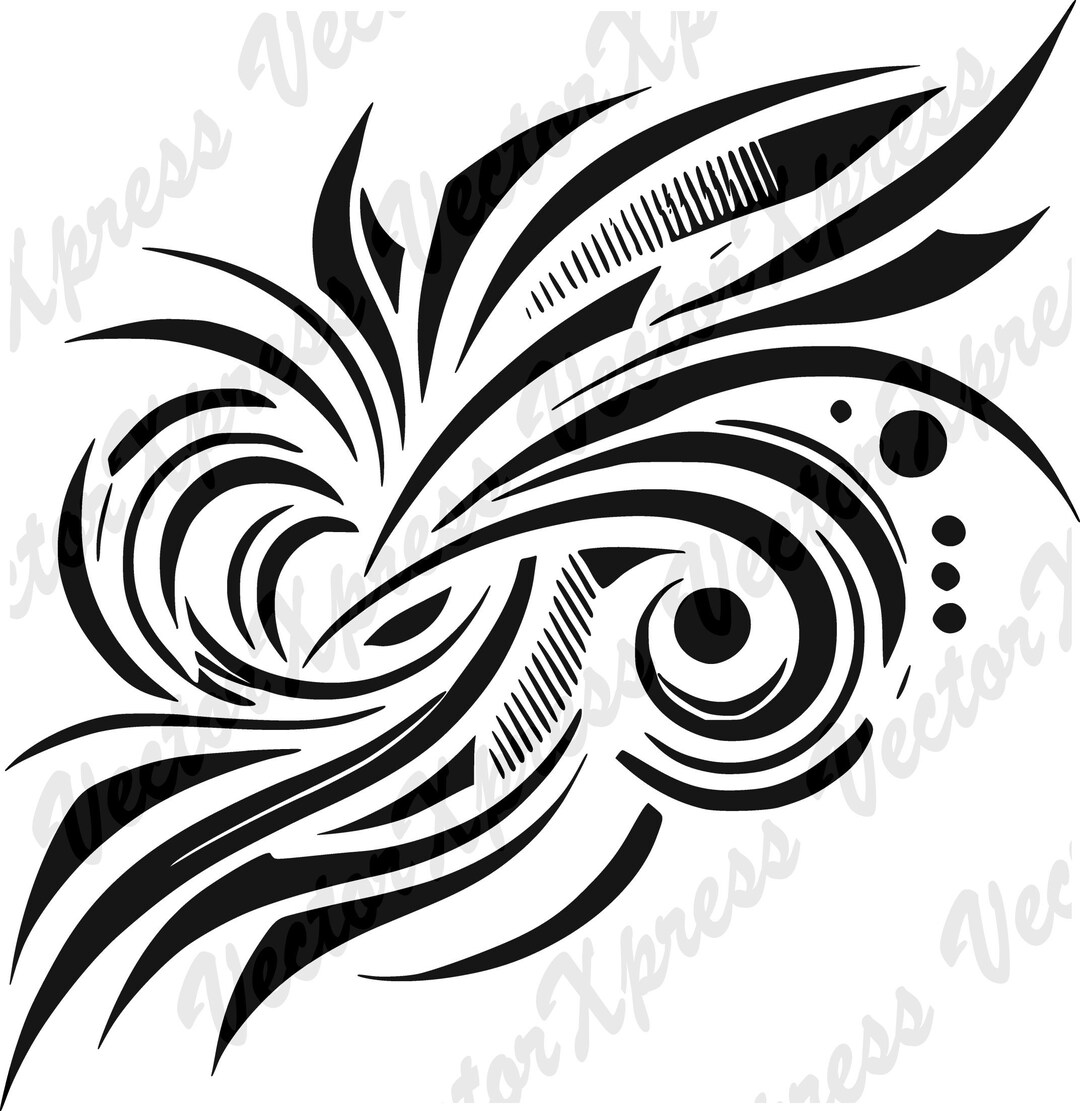 Abstract Design Cut Files 06: Vector Silhouette Graphic, Multiple ...