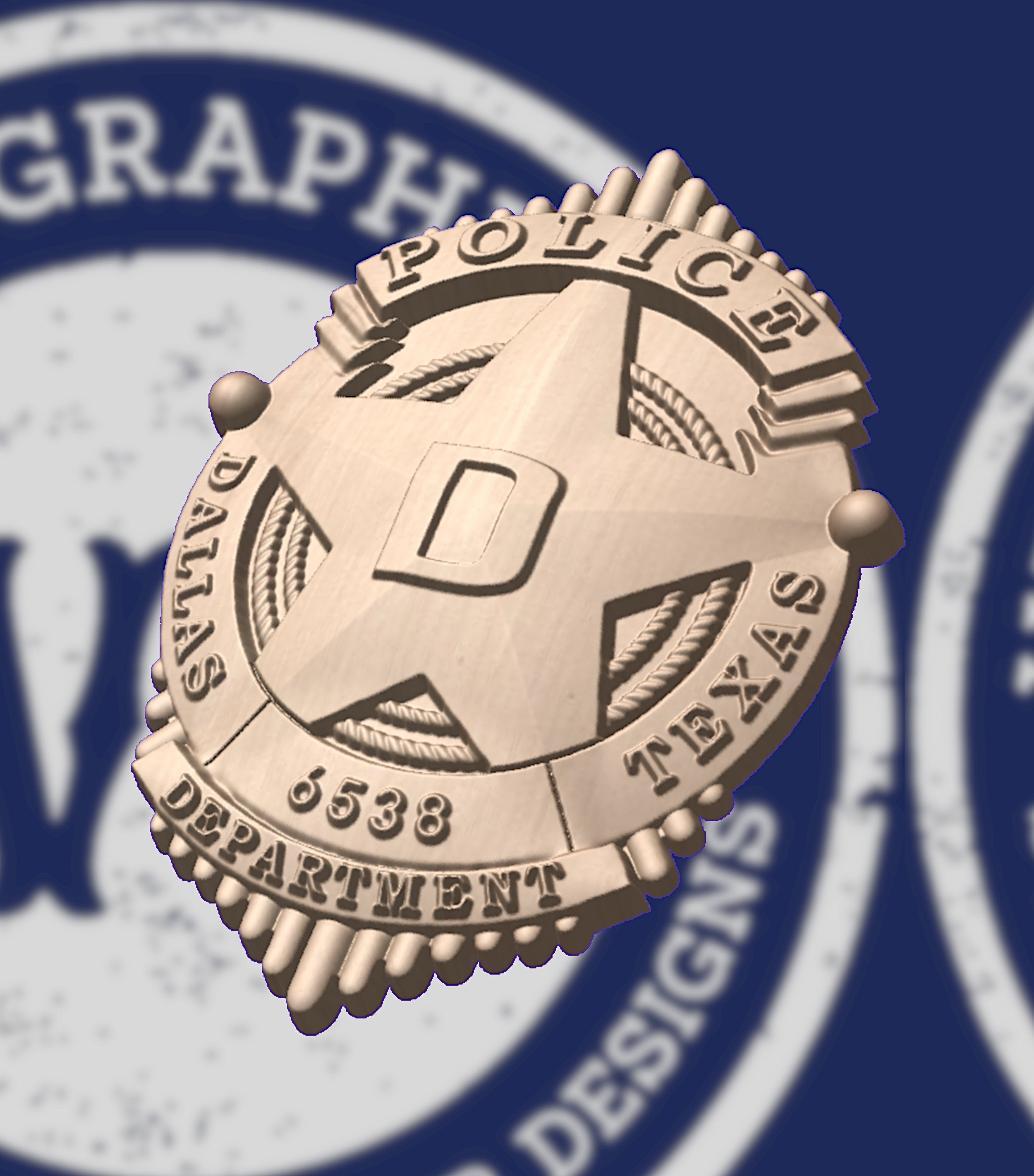 Police Department Badge 3D STL Model for CNC Routers & 3D Printers - Etsy