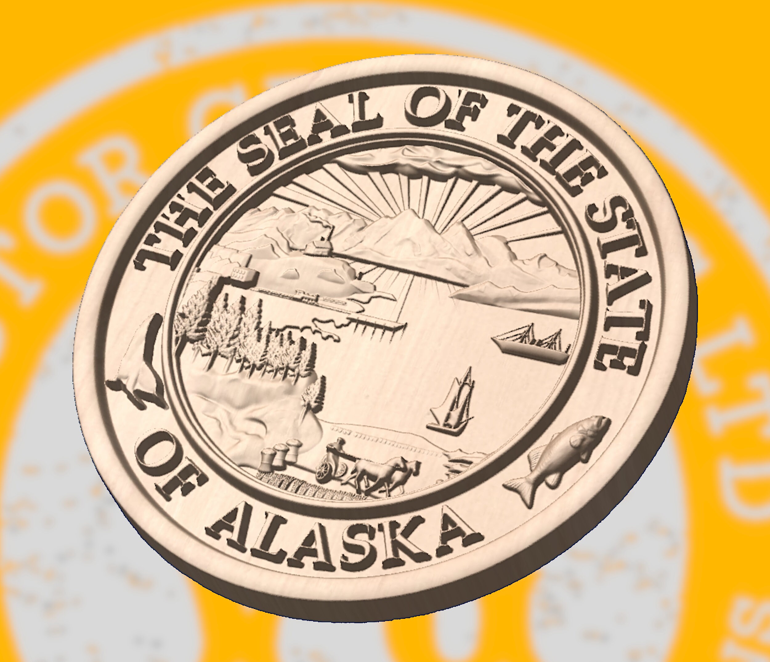 State Seal 3D STL Model for CNC Routers & 3D Printers - Etsy