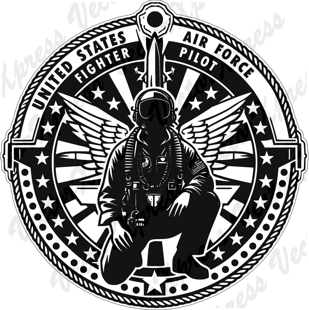 US Military Fighter Pilot Cut Files: Vector Graphic, Multiple Formats ...