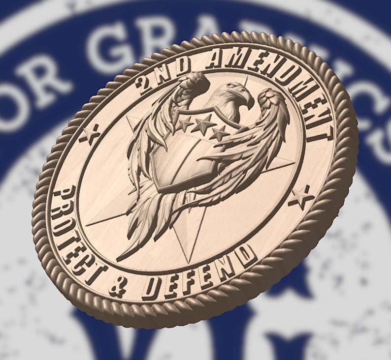 2nd Amendment Seal 3D STL Model for CNC Routers & 3D Printers - Etsy