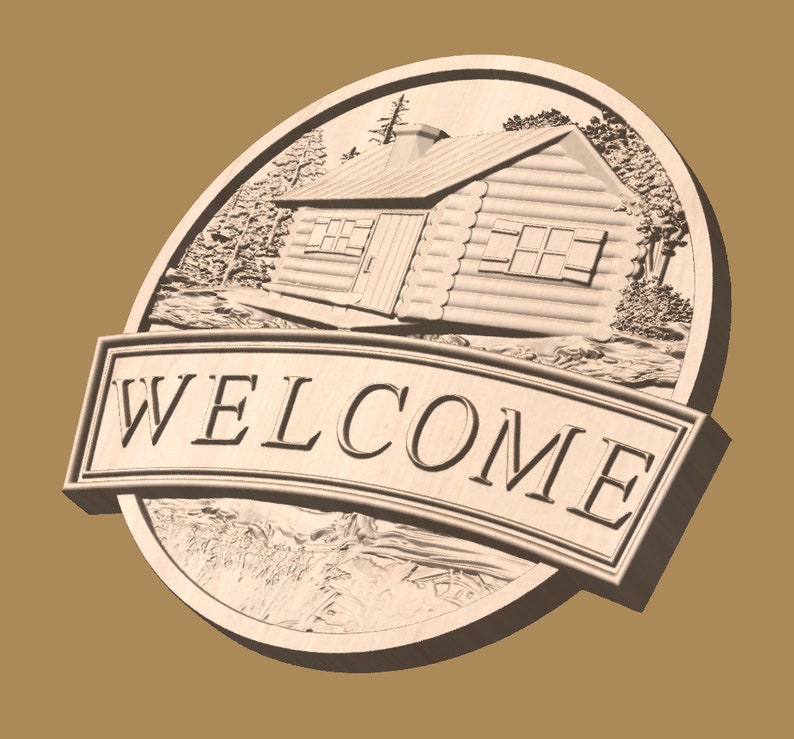 Welcome Cabin Sign 3D STL Model for CNC Routers & 3D Printers - Etsy Canada