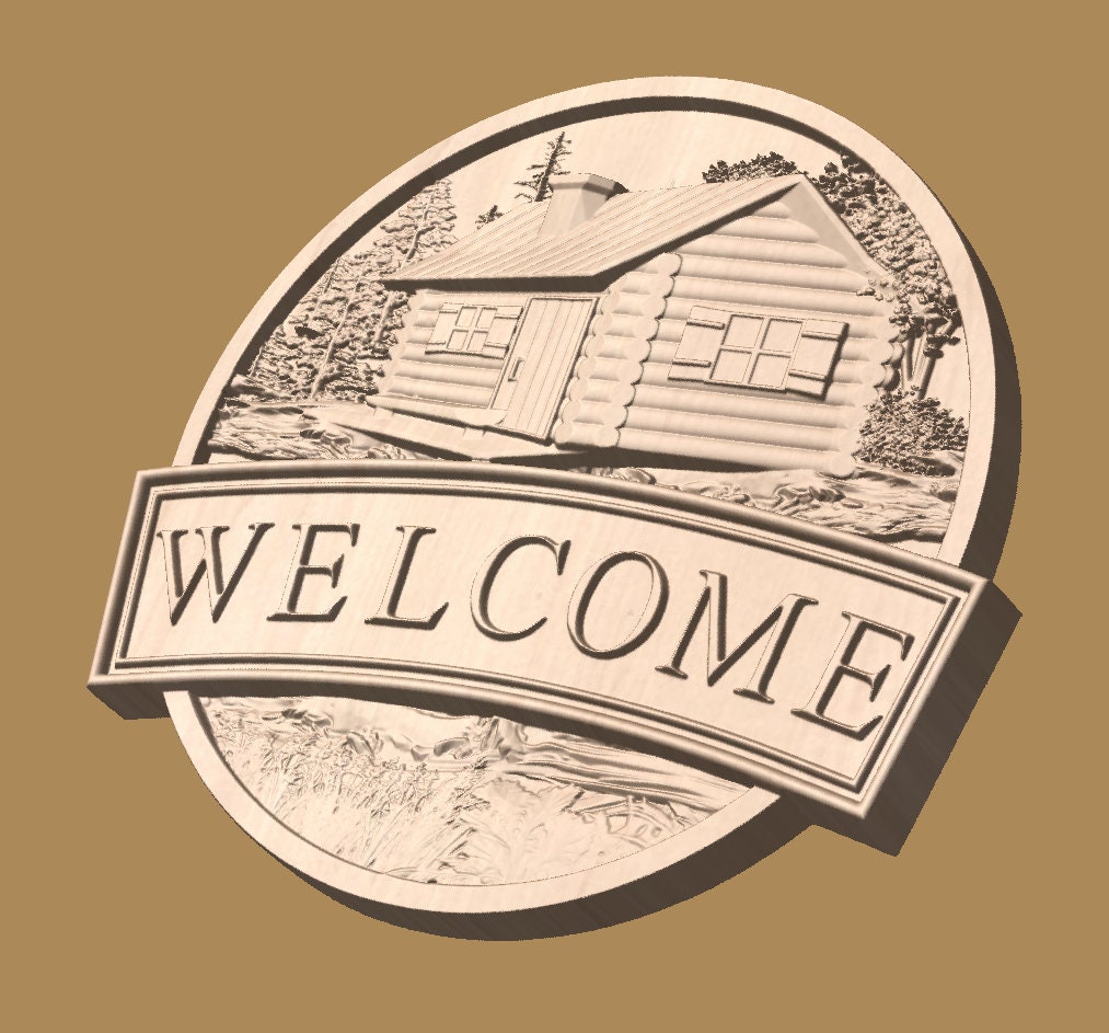 Welcome Cabin Sign 3D STL Model for CNC Routers & 3D Printers - Etsy Canada
