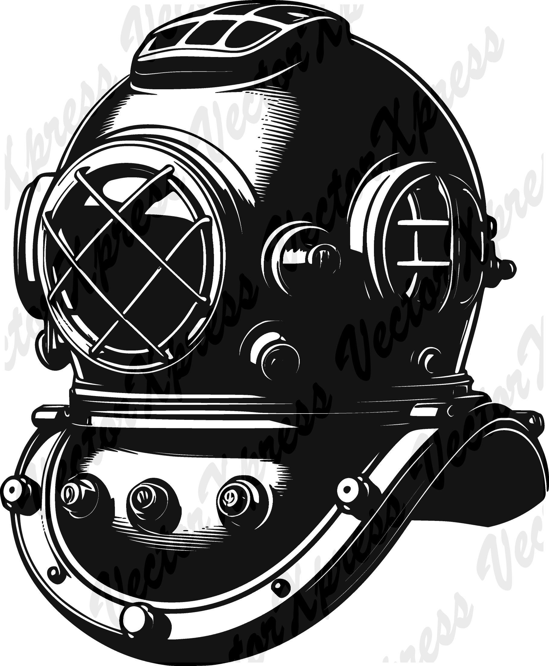 Mark IV Navy Dive Helmet Cut Files: Vector Graphic, Multiple Formats ...