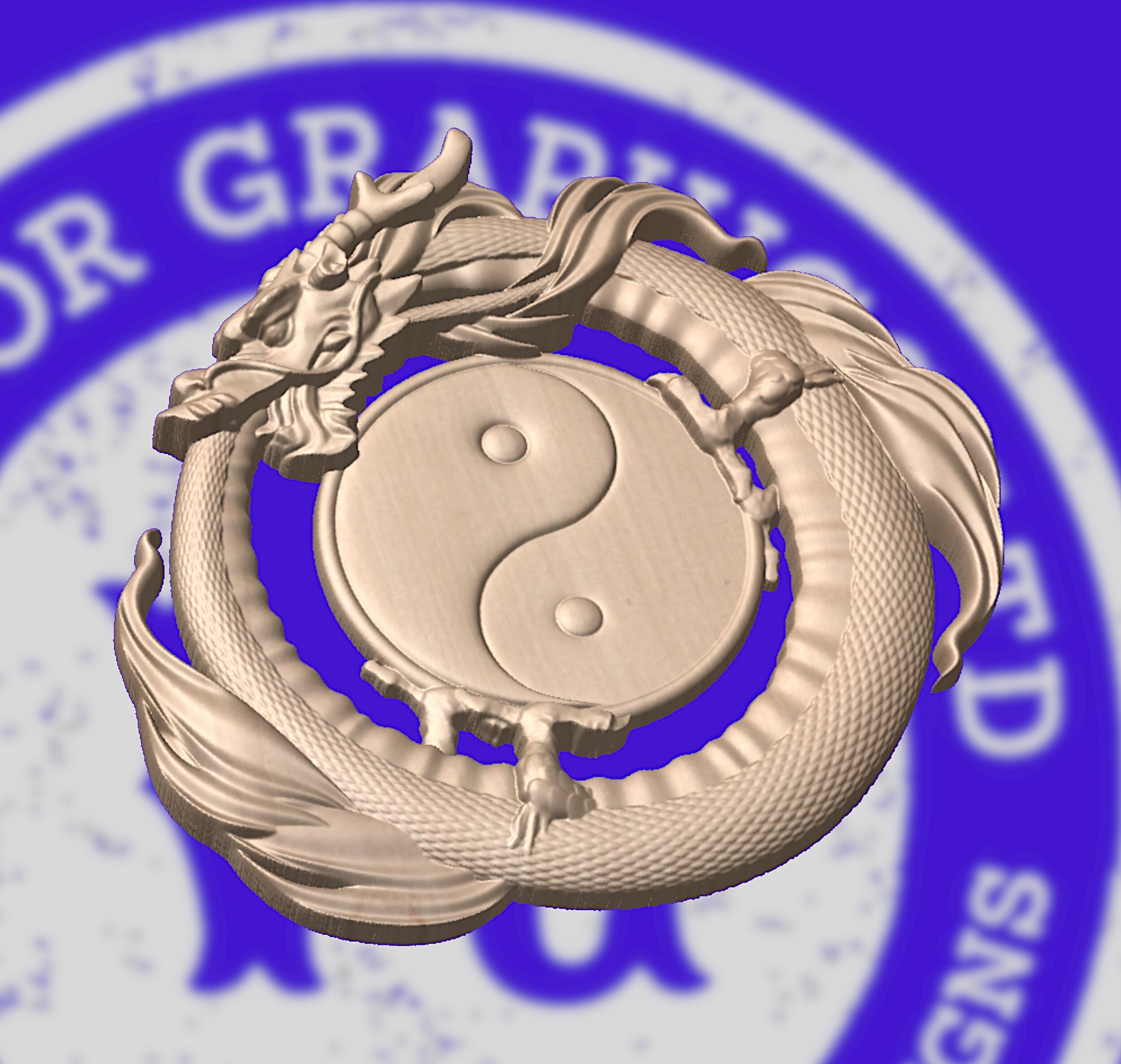 Dragon Yin Yang 3D STL Model for CNC Routers & 3D Printers - Etsy
