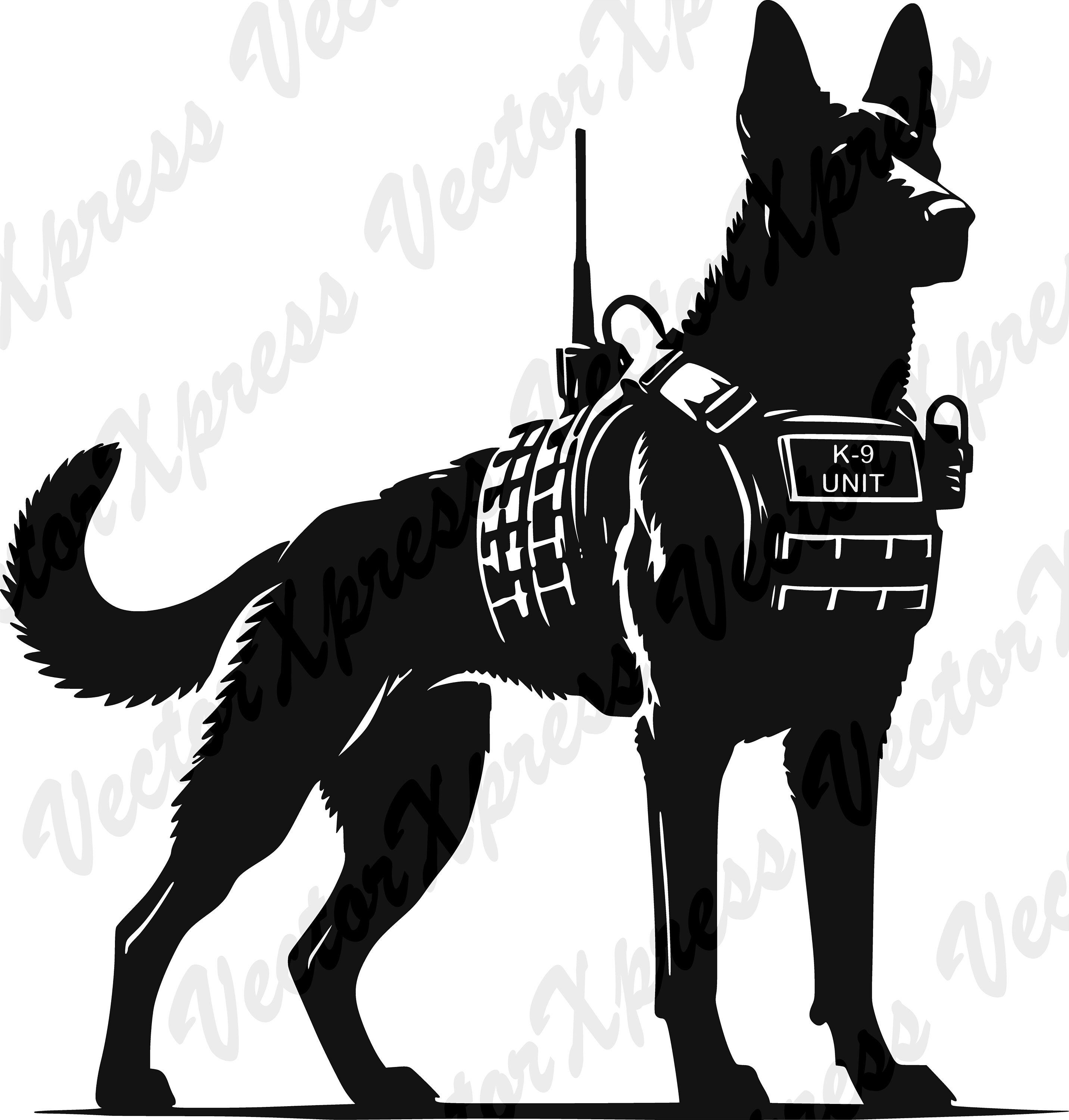 K-9 Unit Tactical Dog: German Shepherd Silhouette Cut Files in Multiple ...