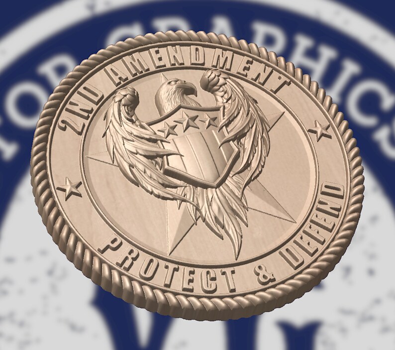 2nd Amendment Seal 3D STL Model for CNC Routers & 3D Printers - Etsy