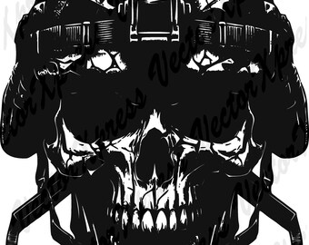 Military Combat Skull and Helmet Cut Files: Vector Graphic, Multiple ...