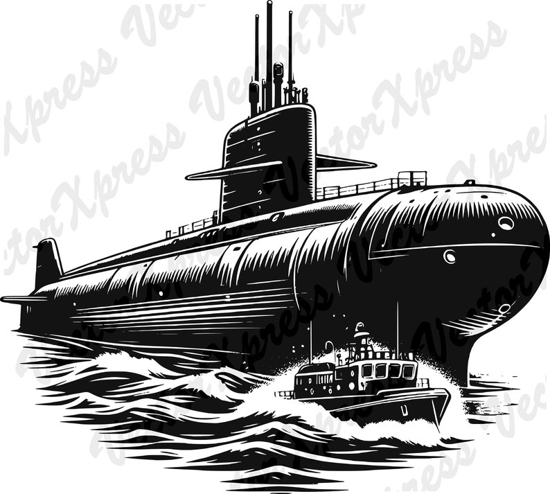 US Military Navy Submarine Silhouette Cut Files: Vector Graphic ...