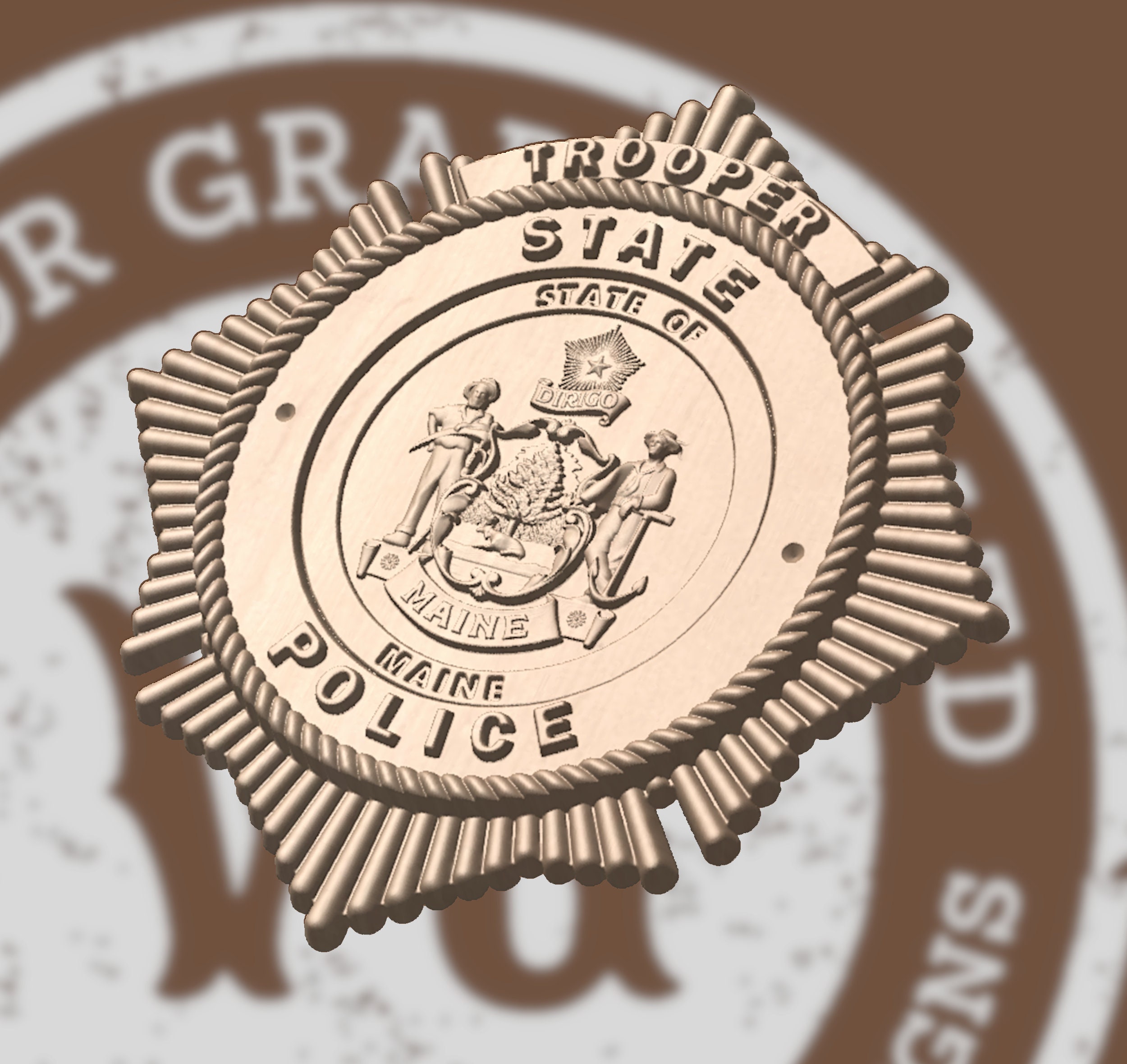 State Trooper Badge 3D STL Model for CNC Routers & 3D Printers - Etsy