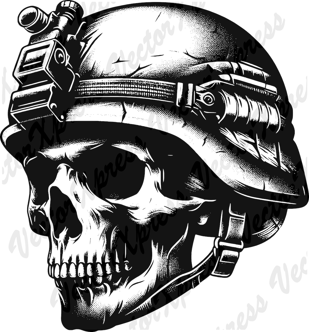 Military Combat Skull and Helmet Cut Files: Vector Graphic, Multiple ...