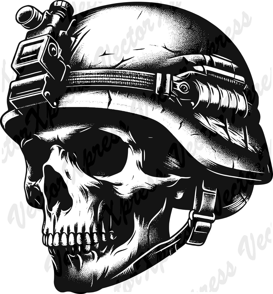 Military Combat Skull and Helmet Cut Files: Vector Graphic, Multiple ...