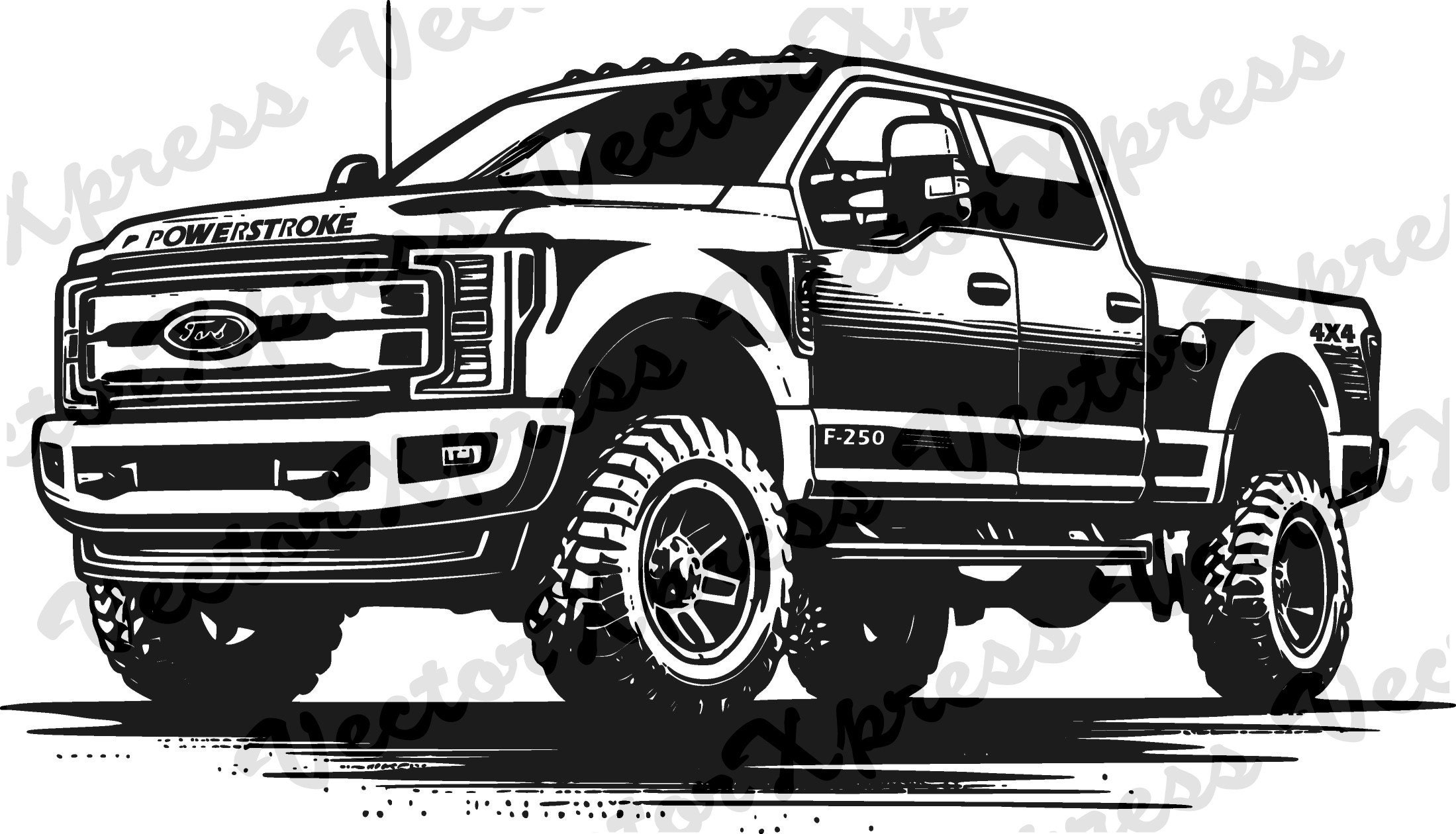 Truck 2500 4X4 Cut Files: Vector Graphic, Multiple Formats, High ...