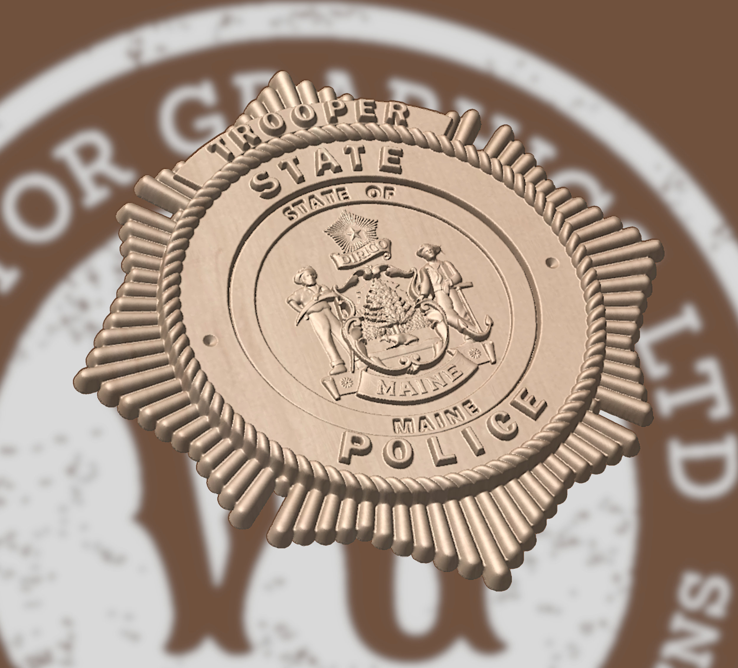 State Trooper Badge 3D STL Model for CNC Routers & 3D Printers - Etsy