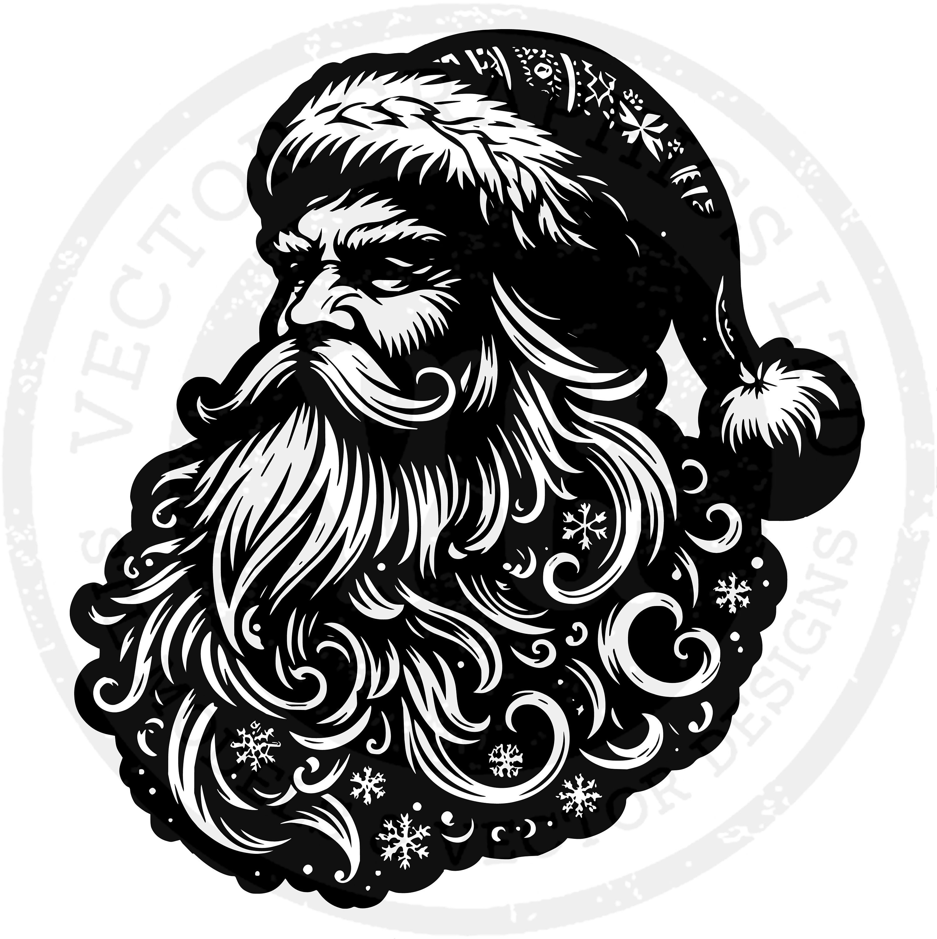 Christmas Santa Claus Silhouette SVG: Detailed and Scalable Christmas ...