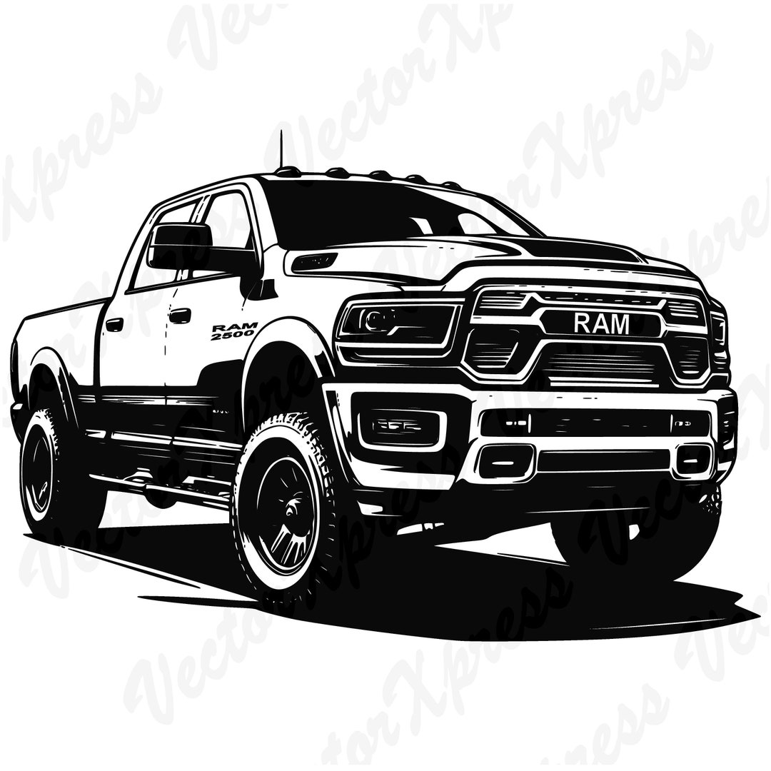Truck 2500 4X4 Cut Files: Vector Graphic, Multiple Formats, High ...