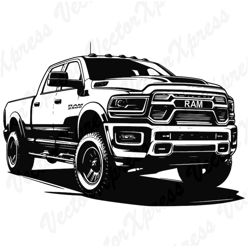 Truck 2500 4X4 Cut Files: Vector Graphic, Multiple Formats, High ...