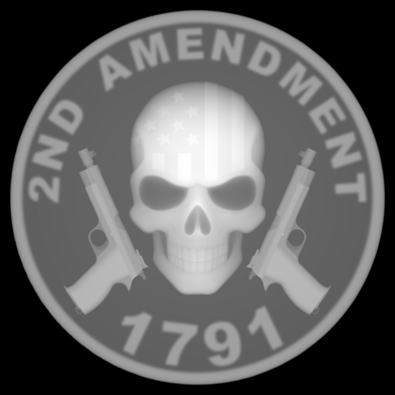 2nd Amendment Skull Seal 3D STL Model for CNC Routers & 3D Printers - Etsy