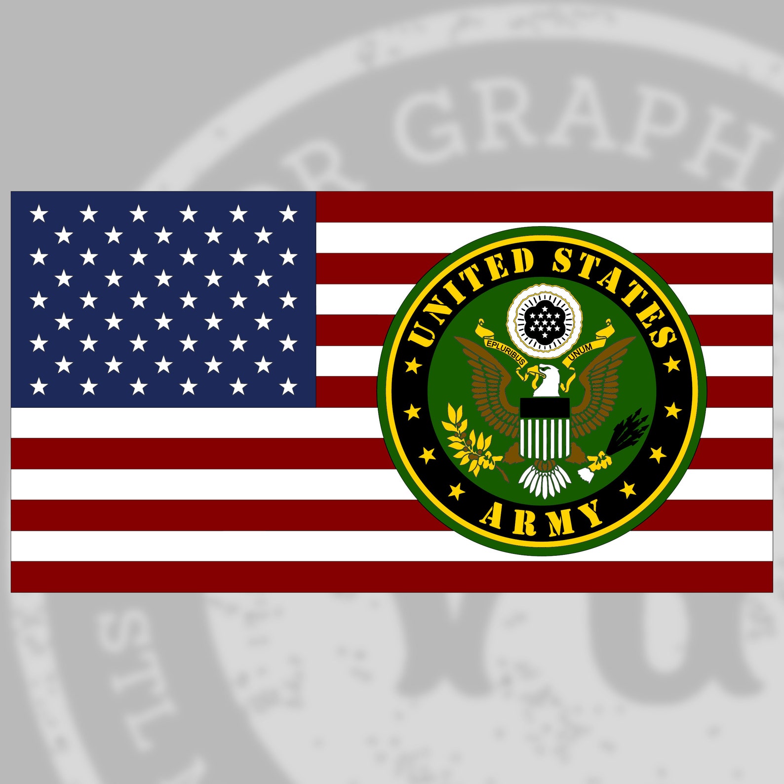 US Military Flag Vector Cut File for CNC Routers, Lasers, Cricut ...