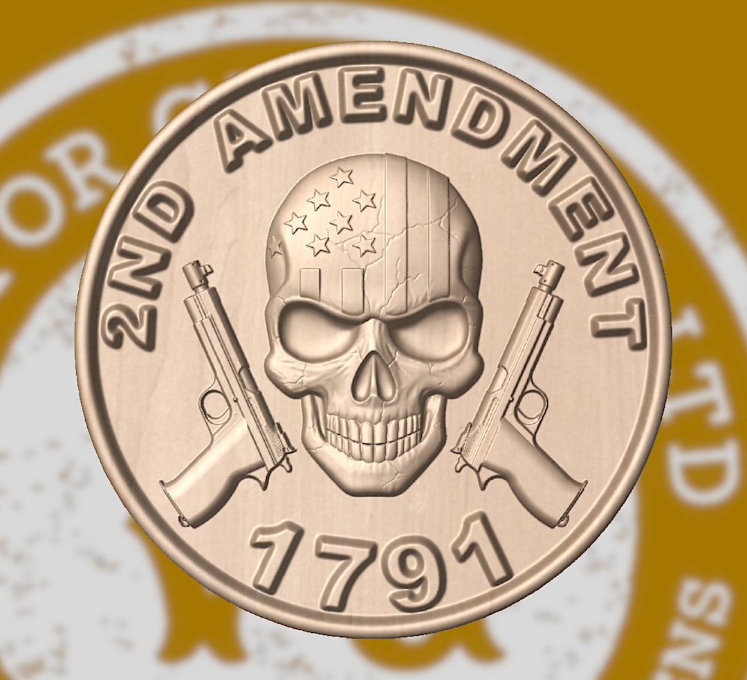 2nd Amendment Skull Seal 3D STL Model for CNC Routers & 3D Printers - Etsy
