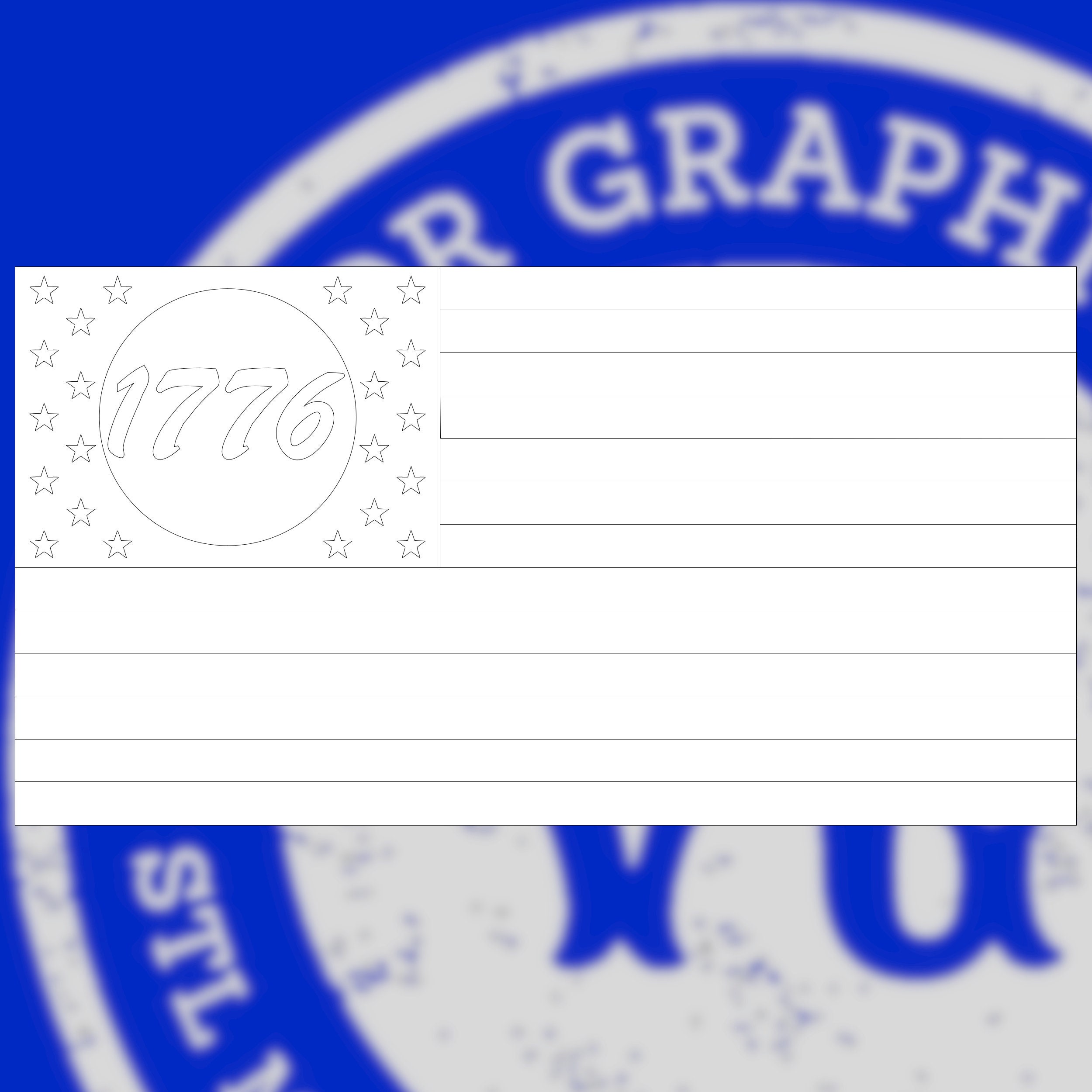 US Flag 1776 Vector Cut File for CNC Routers, Lasers, Cricut ...