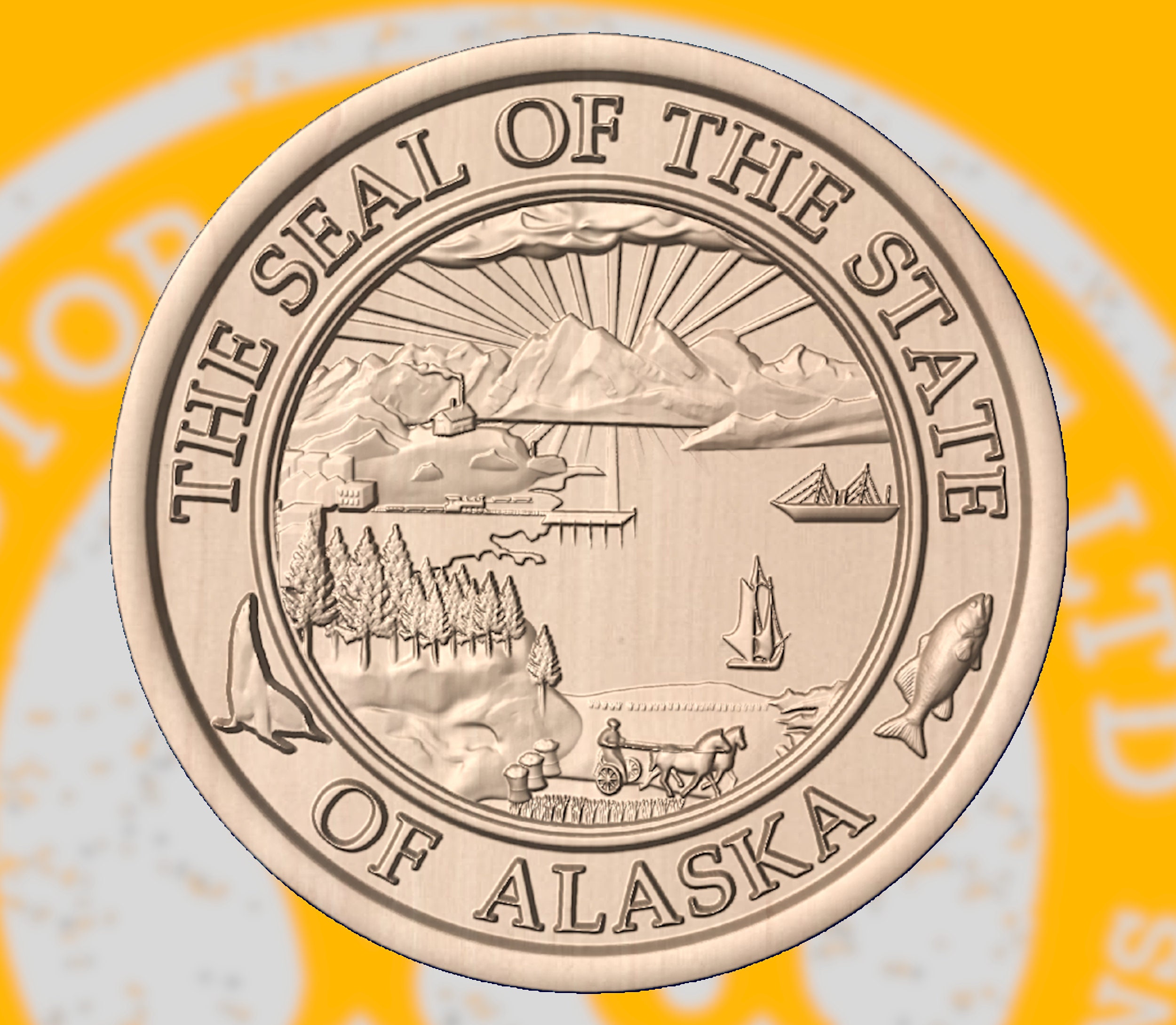 State Seal 3D STL Model for CNC Routers & 3D Printers - Etsy