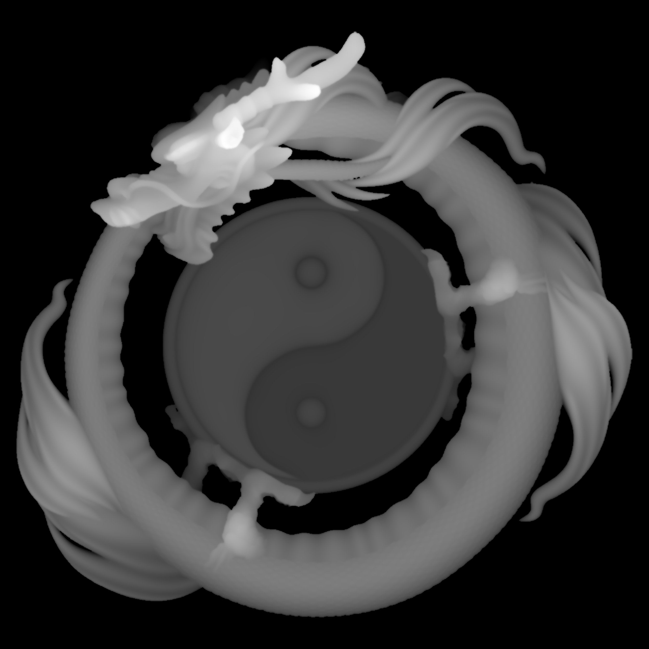 Dragon Yin Yang 3D STL Model for CNC Routers & 3D Printers - Etsy