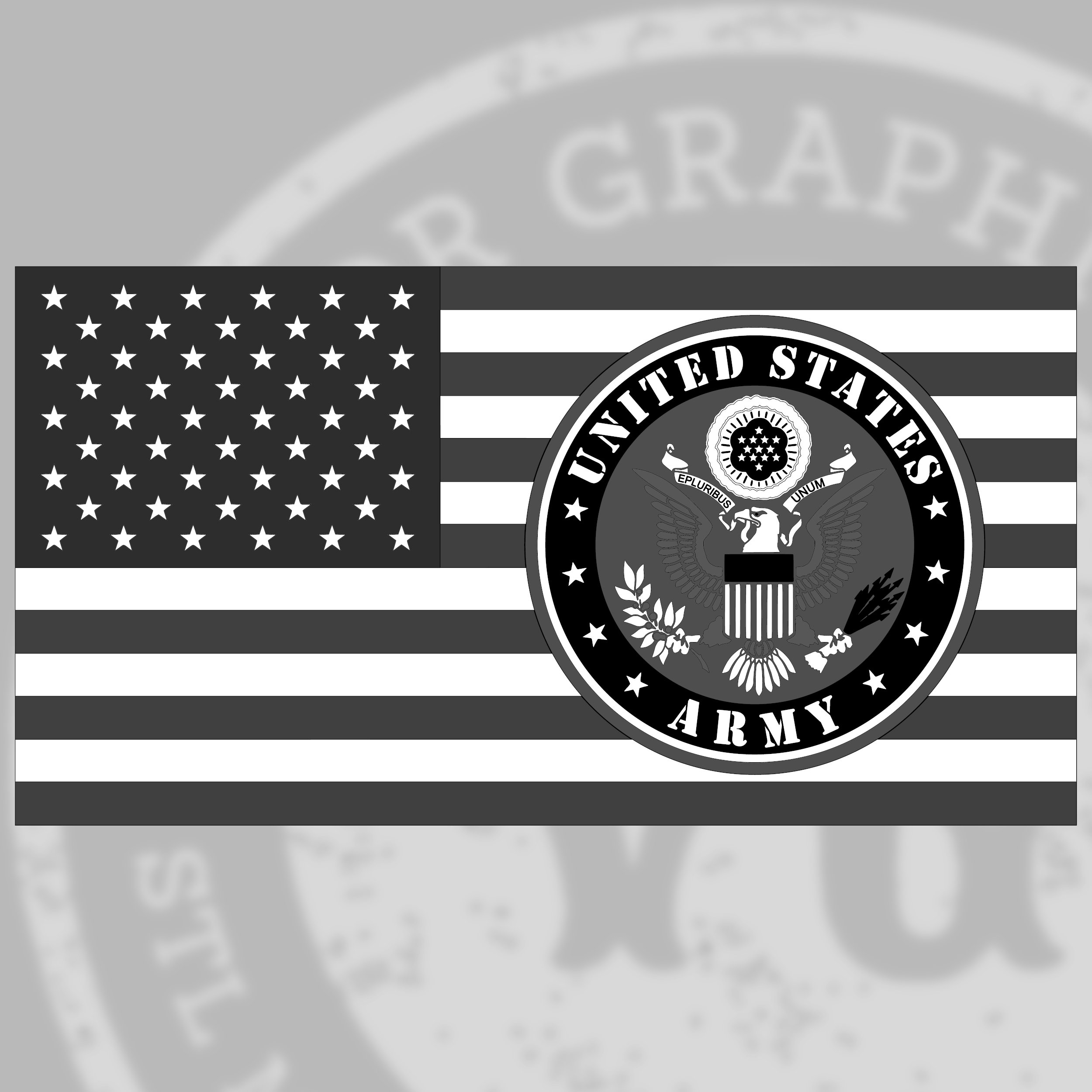 US Military Flag Vector Cut File for CNC Routers, Lasers, Cricut ...