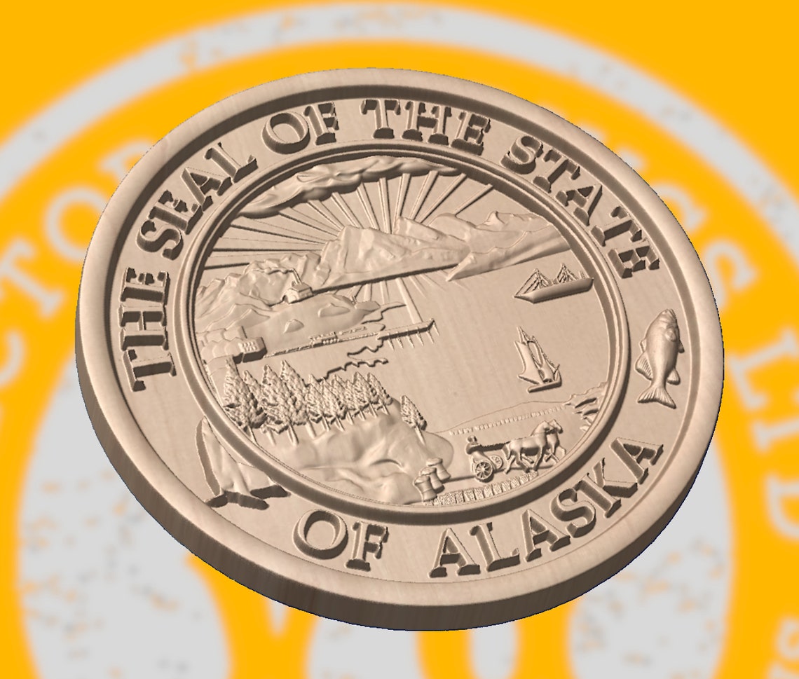 State Seal 3D STL Model for CNC Routers & 3D Printers - Etsy