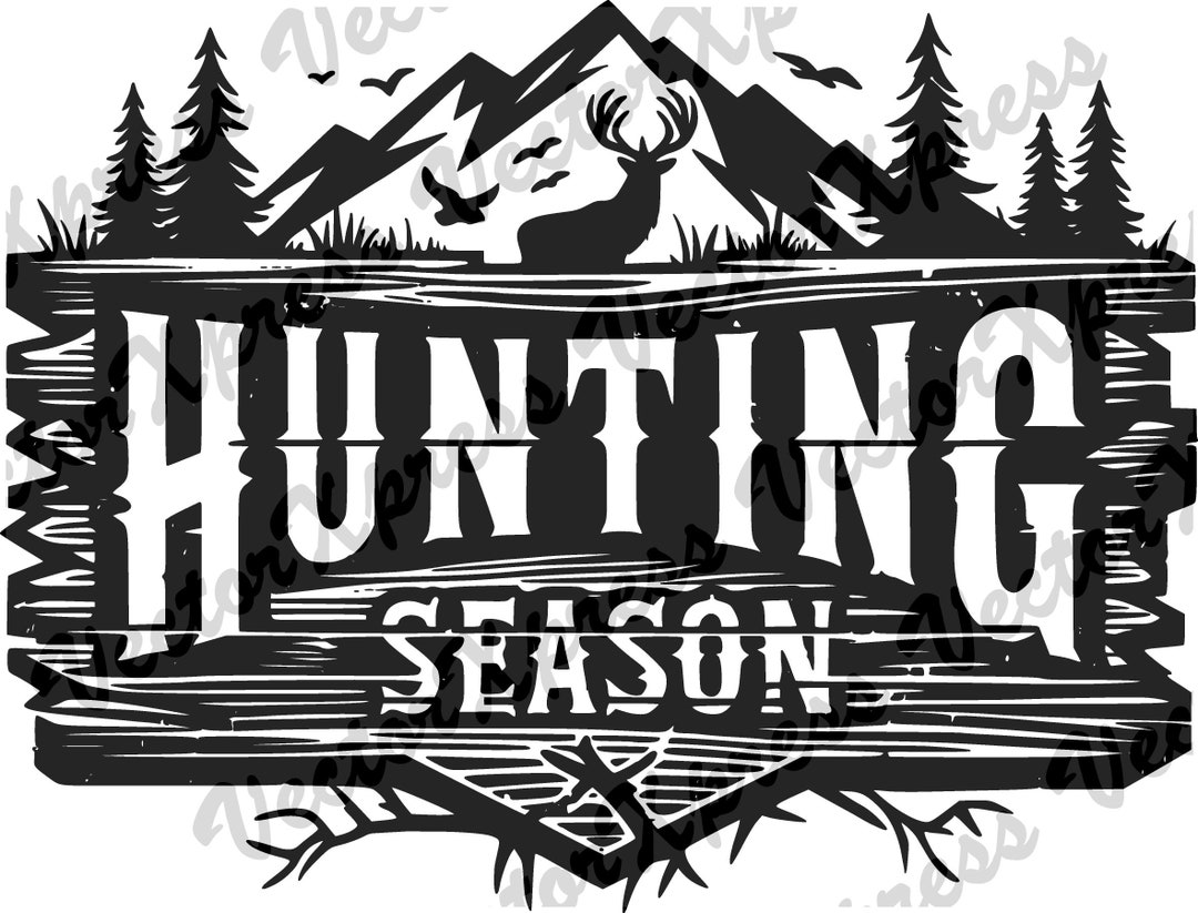 Deer Hunting Sign Silhouette Cut Files: Vector Graphic, Multiple ...