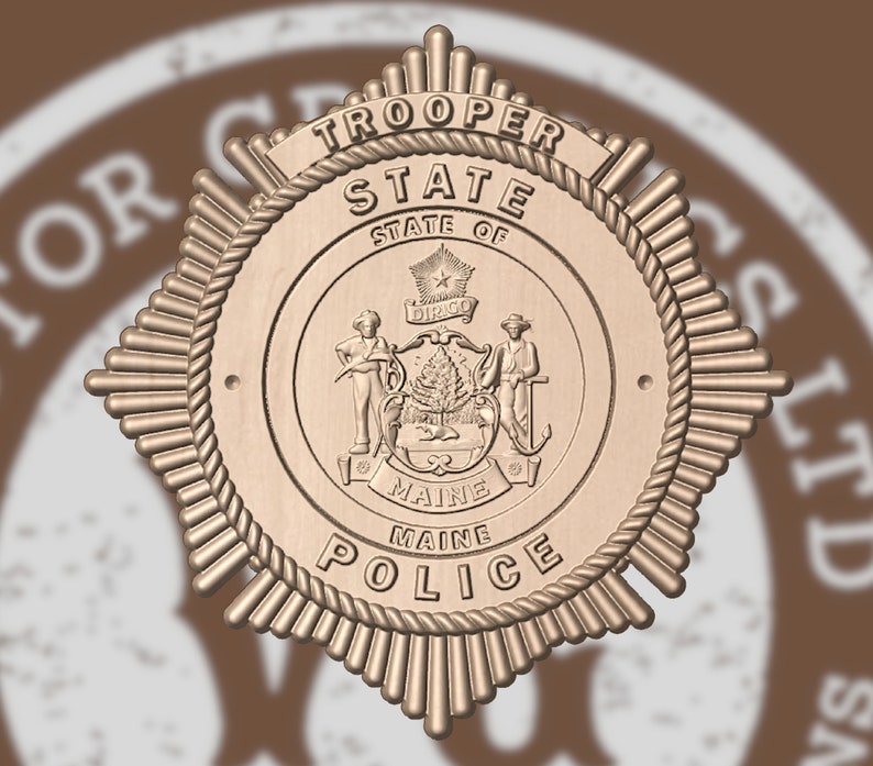 State Trooper Badge 3D STL Model for CNC Routers & 3D Printers - Etsy