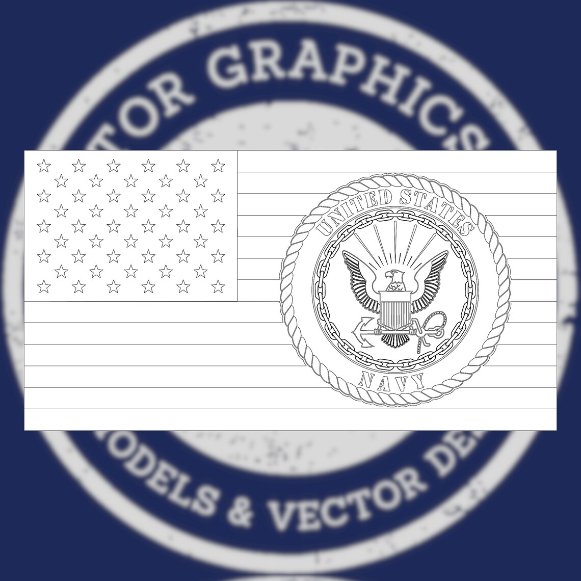 US Military Flag Vector Cut File for CNC Routers, Lasers, Cricut ...