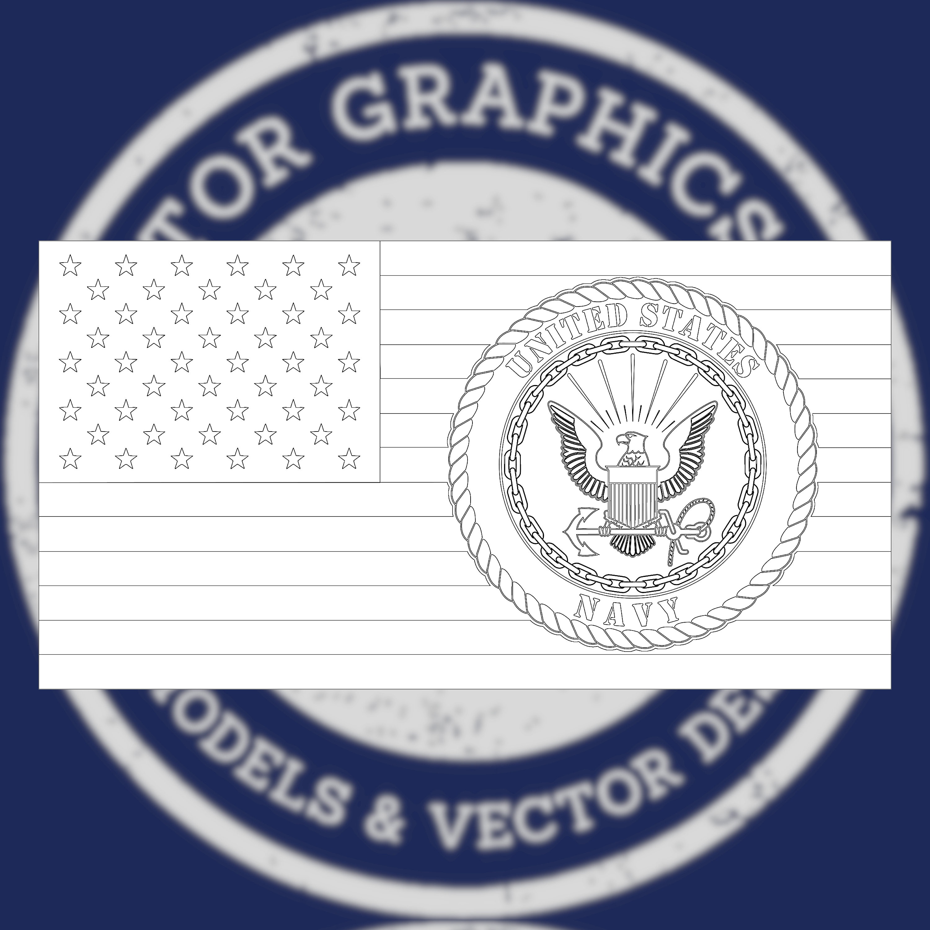 US Military Flag Vector Cut File for CNC Routers, Lasers, Cricut ...