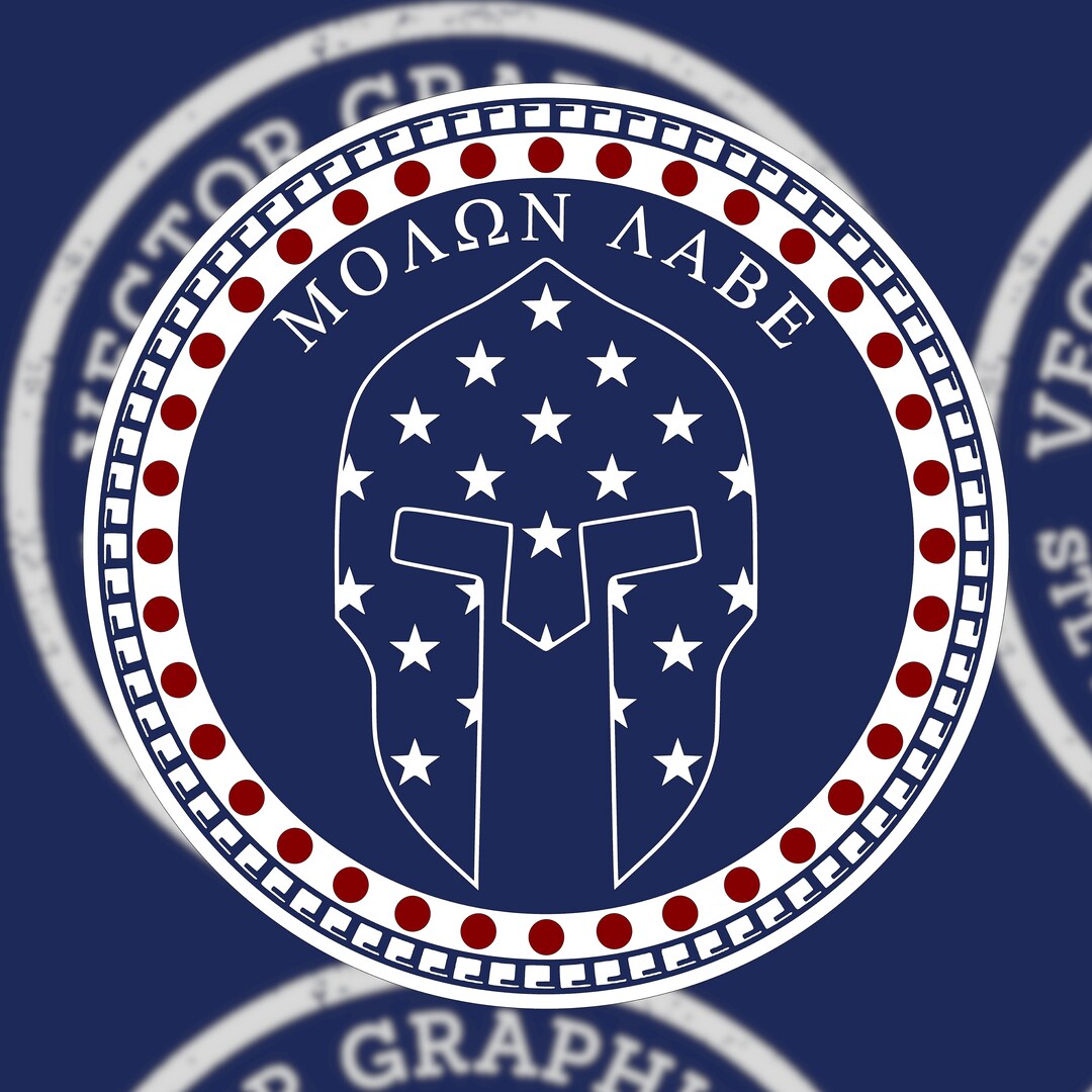 Spartan Helmet Logo Molon Labe Vector Cut File for CNC Routers, Lasers ...