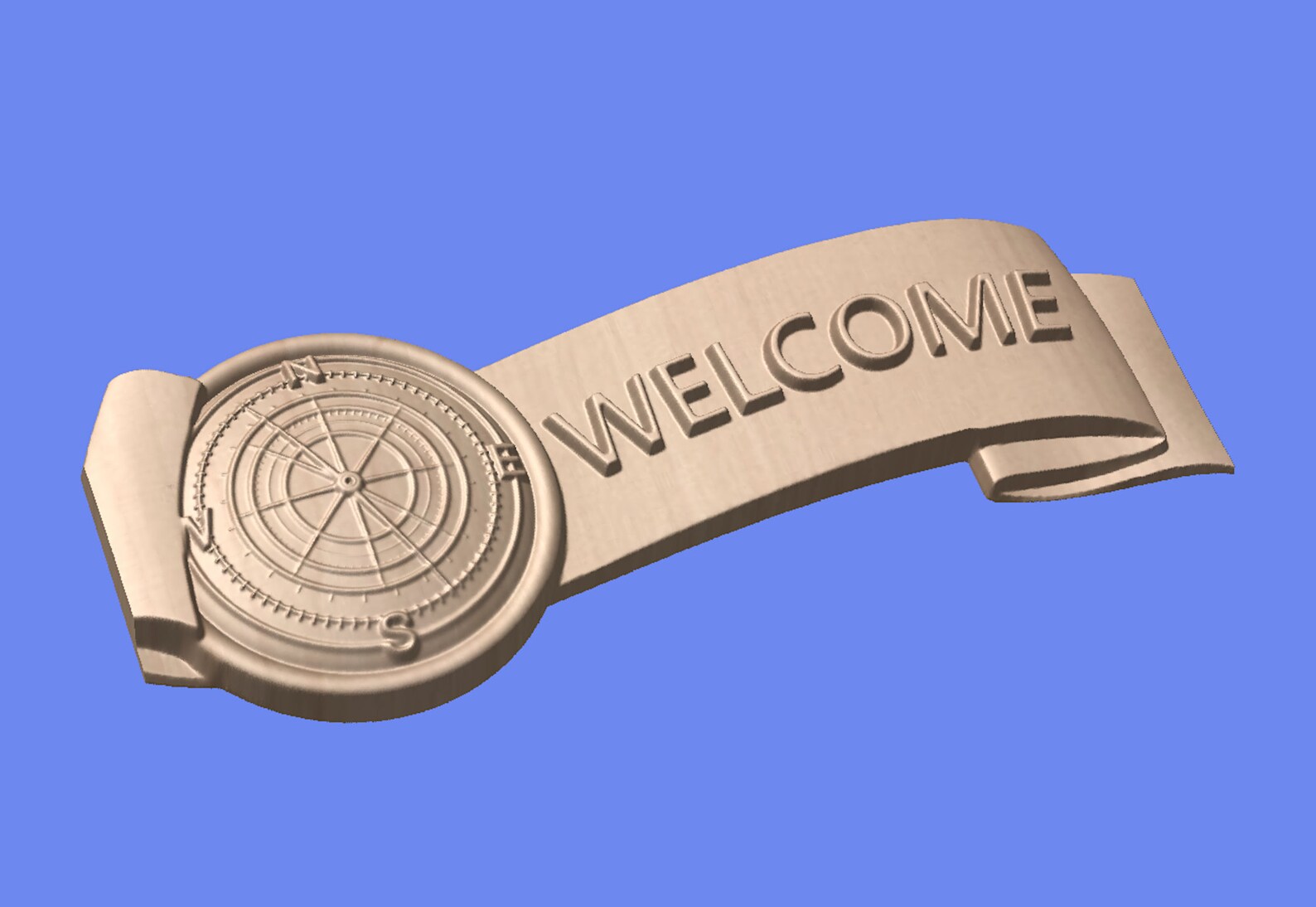 Welcome Compass Sign 3D STL Model for CNC Routers & 3D Printers - Etsy