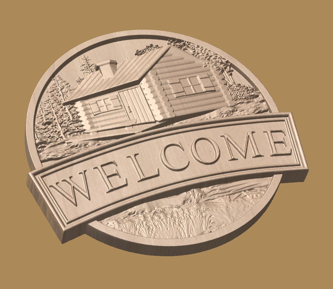 Welcome Cabin Sign 3D STL Model for CNC Routers & 3D Printers - Etsy Canada