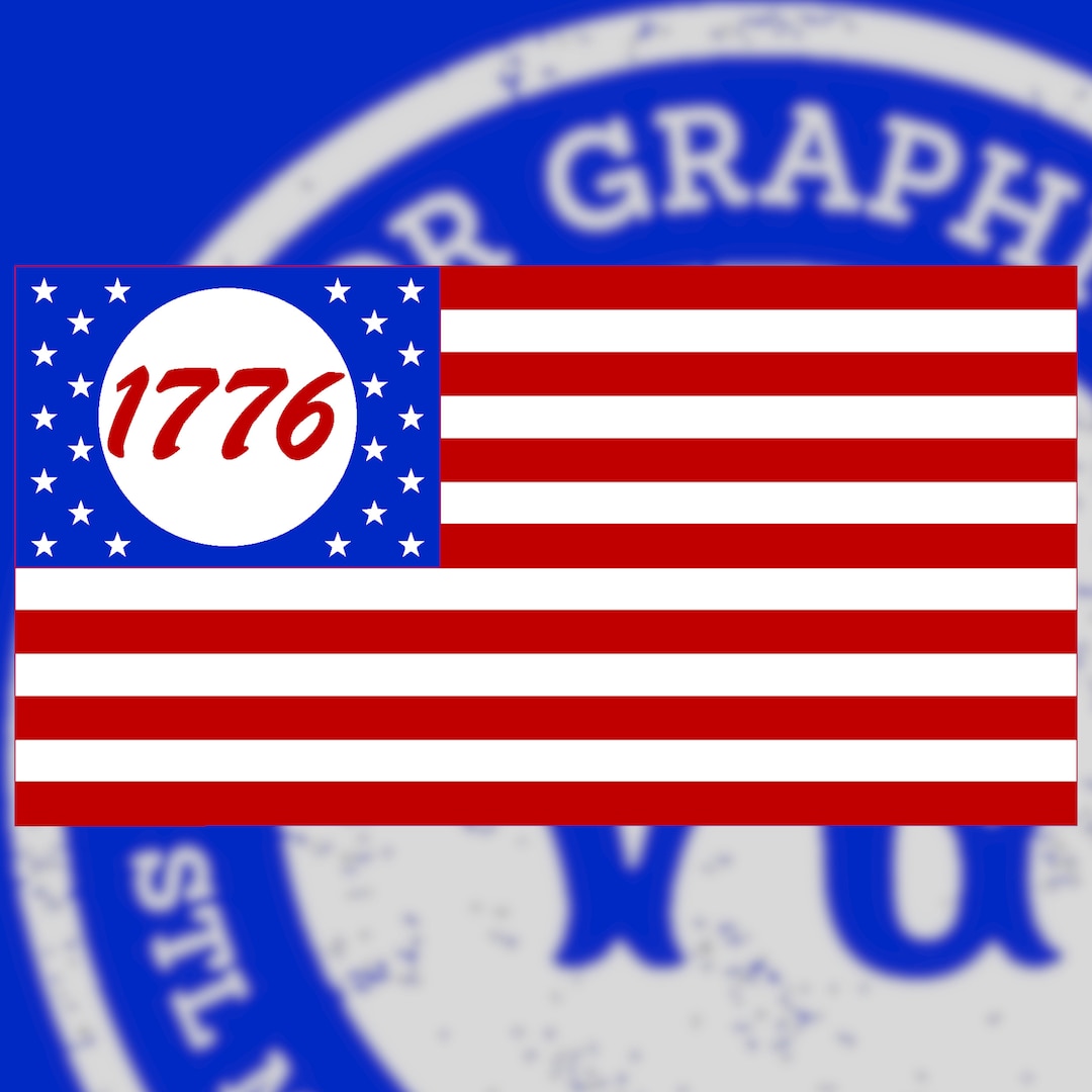 US Flag 1776 Vector Cut File for CNC Routers, Lasers, Cricut ...