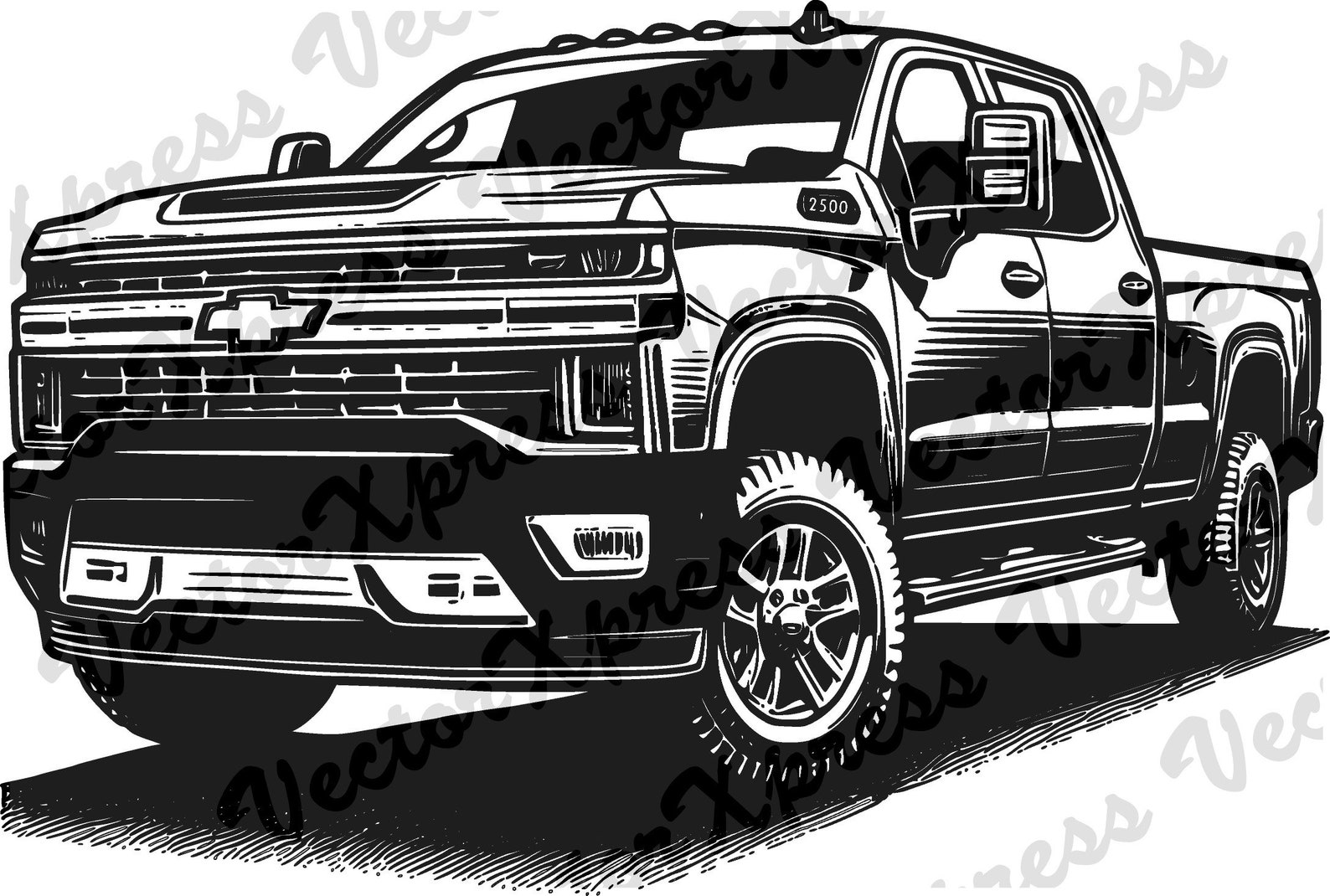 Truck 2500 4X4 Cut Files: Vector Graphic, Multiple Formats, High ...